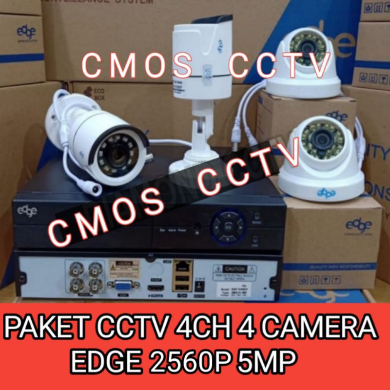 Jual PAKET CCTV EDGE 5MP 4CAMERA FULL HD 2560P KOMPLIT+HDD 320GB ...