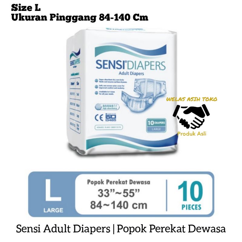 Jual Popok Sensi Adult Diapers Popok Perekat Dewasa Ukuran L Isi 10 Pcs Original Asli Murah ...