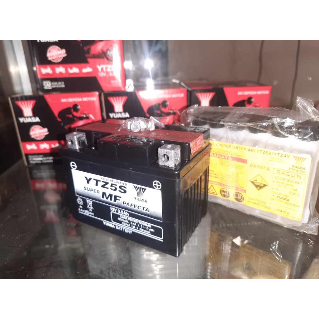 Jual aki motor / Aki Kering /Battery /Baterai /Accu Yuasa battery YTZ5S 12 Volt 3.5Ah | Shopee ...