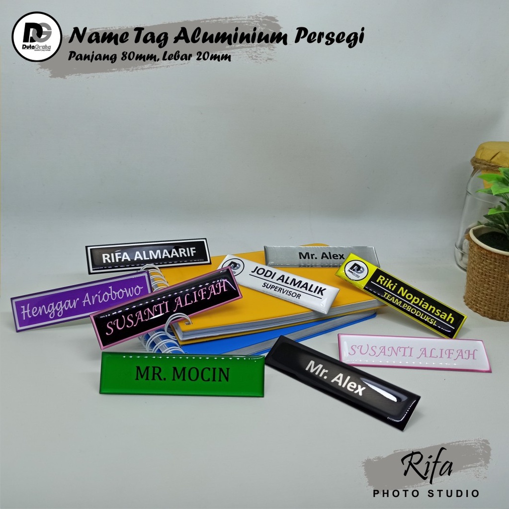 Jual [CUSTOM] NAMETAG ALUMINIUM PERSEGI RESIN Pin Bros Aksesoris ...