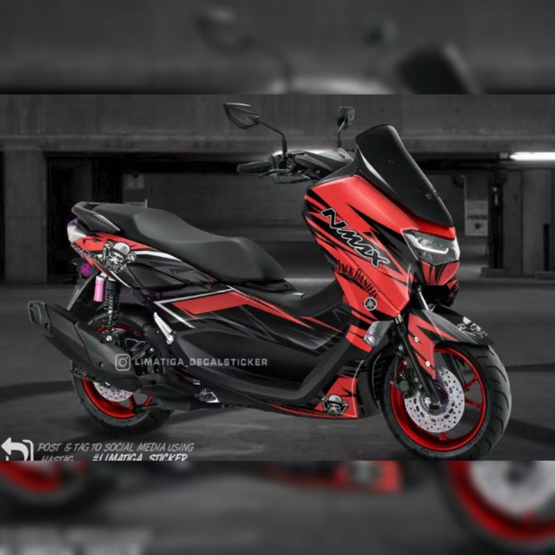 Jual Stiker Decak New Nmax corak tengkorak Merah /Hitam | Shopee Indonesia