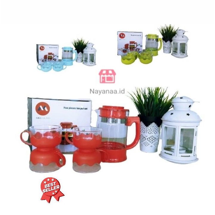 Jual TEA POT SET ISI 5 (1 Teko & 4 Cangkir) | Shopee Indonesia