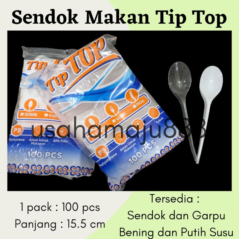 Jual Sendok Garpu Makan Plastik Bening dan Putih Susu Tip Top Murah ...