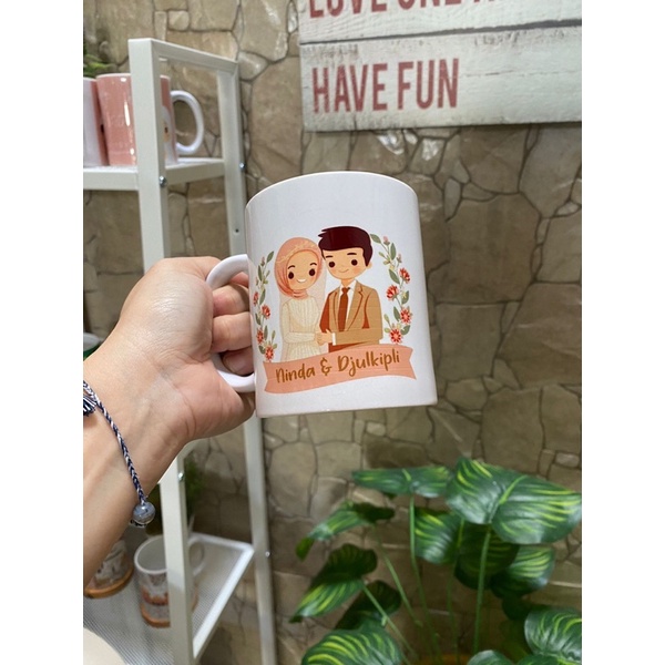 Jual Mug Custom Nama & Ucapan Wedding / Anniversary | Shopee Indonesia