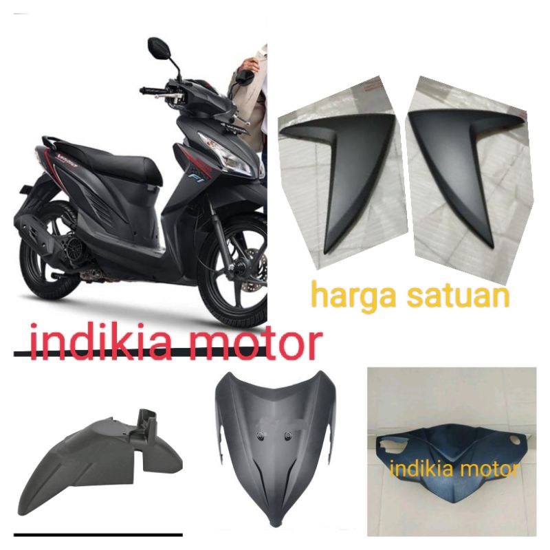 Jual Cover body full halus depan honda vario 110 fi led hitam abu dop ...