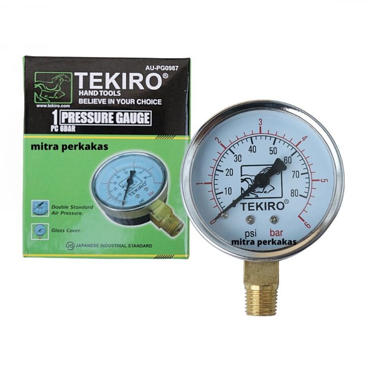 Jual Manometer Tekiro Pressure Gauge 6 Bar Alat ukur tekanan Angin ...