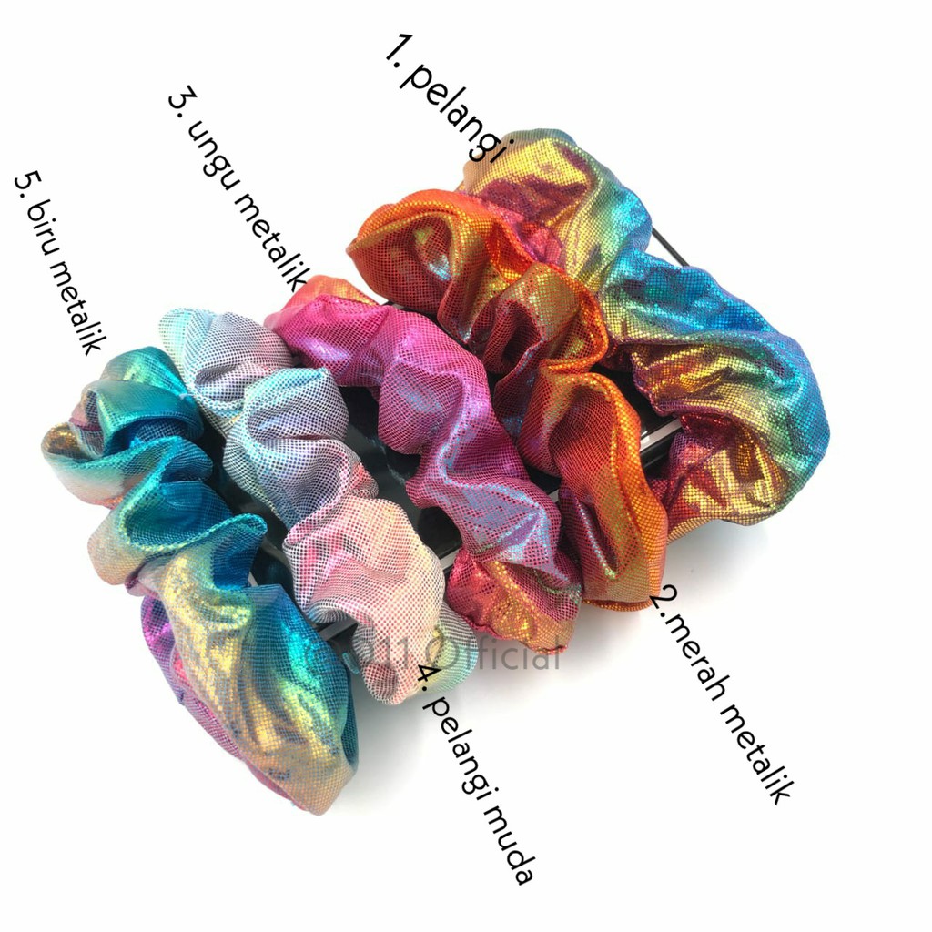 Jual IKAT RAMBUT / SCRUNCHIE / KUNCIR RAMBUT / WARNA PELANGI | Shopee ...