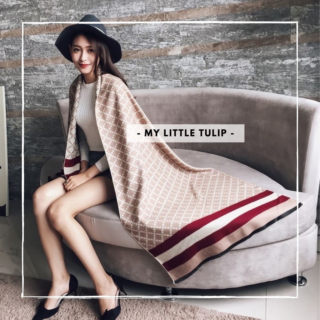 Jual Syal Winter Lebar Besar Syal Bolak Balik Simple Elegant Scarf ...