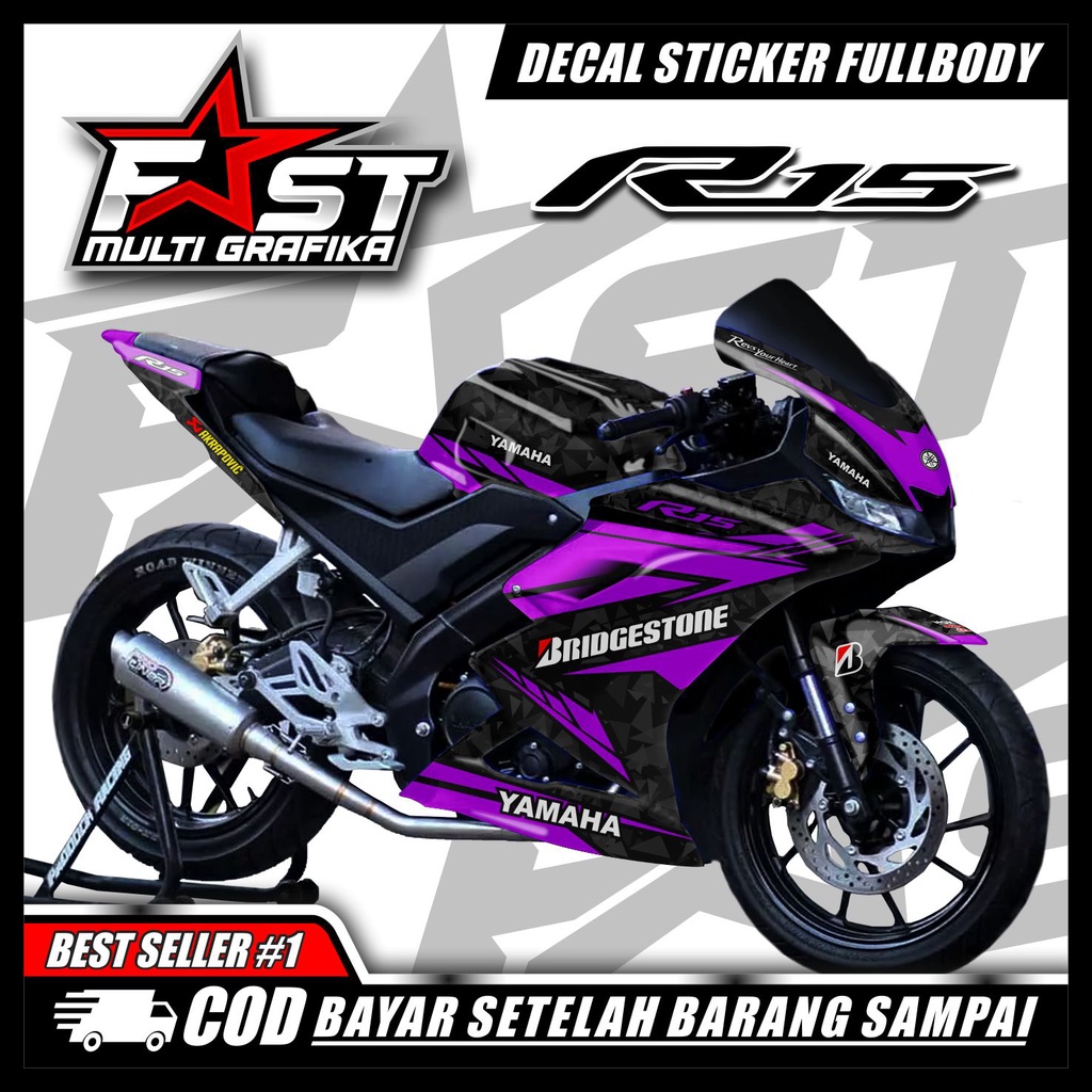 Jual Stiker Striping Decal Yamaha R15 V3, Sticker Decal R15 V3, Sticker ...