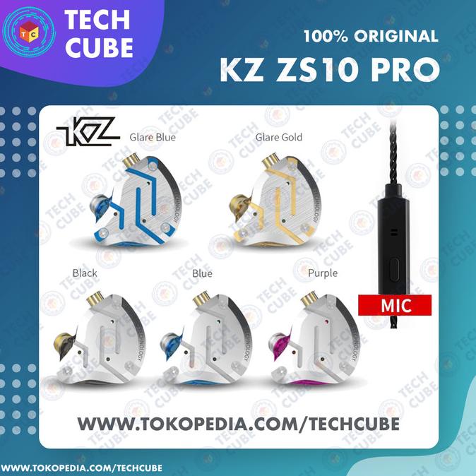 Jual KZ ZS10 PRO with MIC In Ear Earphone 4BA 1DD Hybrid Alt KZ ZSN PRO ...