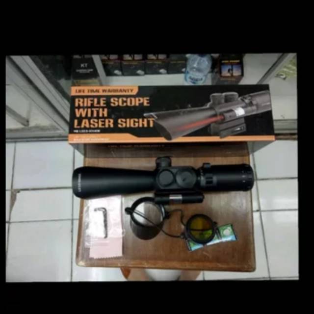 Jual Telescope Teleskop senapan M8 3.5-10x40E with Red Laser Scope ...