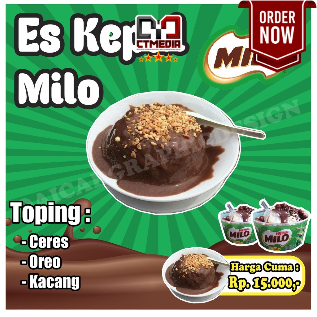 Jual Spanduk Banner Es Kepal Milo Desain Suka Suka Murah Berkualitas ...