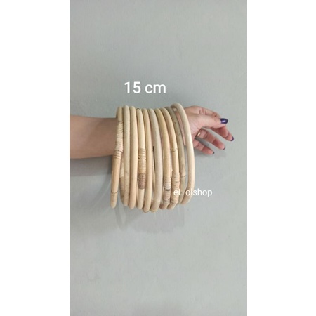 Jual gelang rotan ring rotan dekorasi rotan holahop hulahop 15cm ...