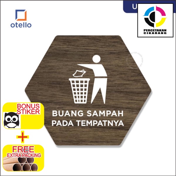 Jual Grosir Signage Buang Sampah Pada Tempatnya Sign Board Kayu Print ...