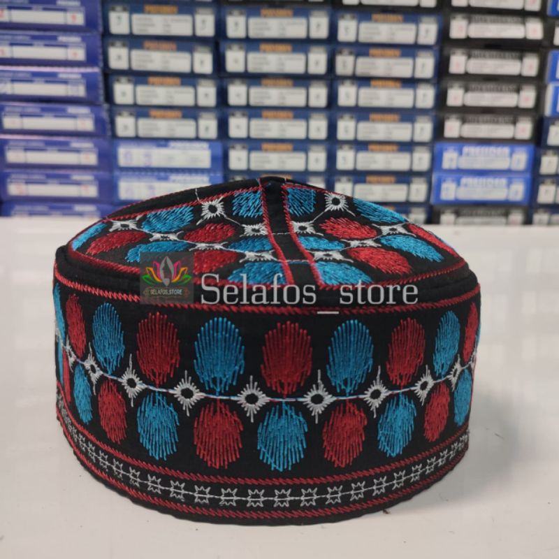 Jual PECI PAKISTAN SUPER GOOD COLOUR FULL BORDIR - PECI SOLMED KOPIAH ...