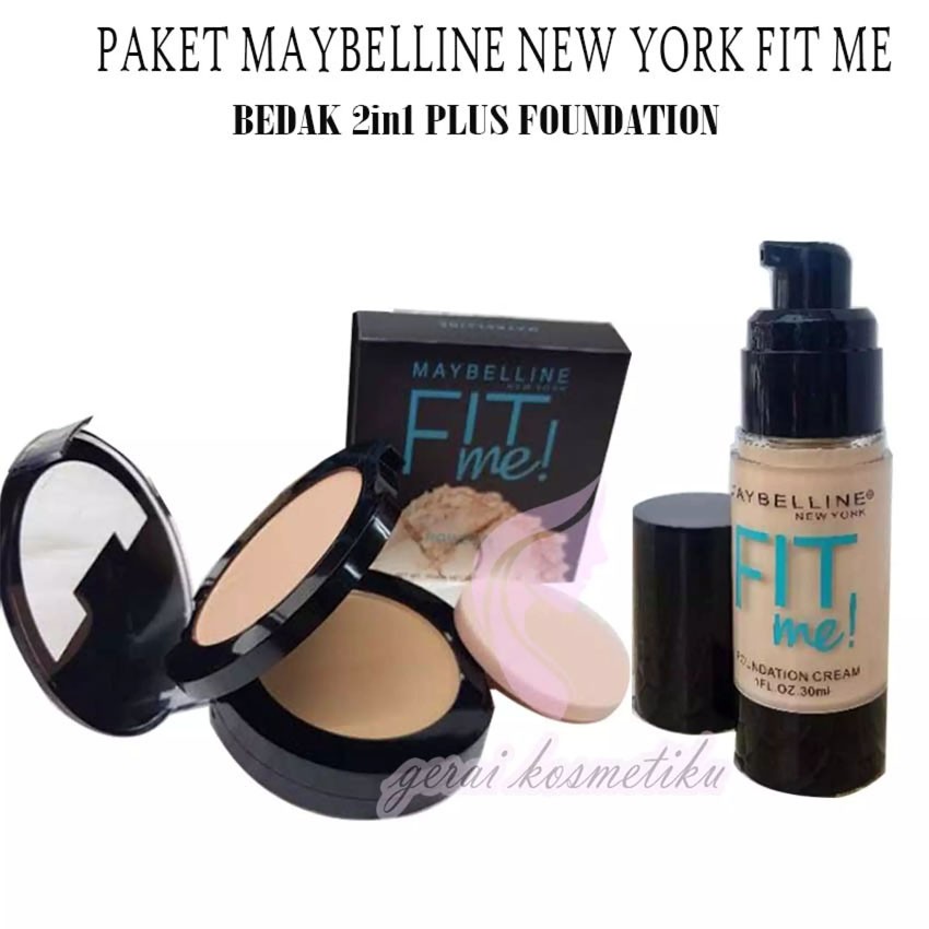 Jual Paket Make Up Set MaybeIIine ( Bedak Fit me 2in1 + Foundation Fit ...