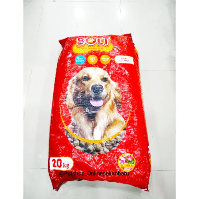 Jual BOLT DOG BEEF KIBBLE BULAT (MERAH ) 20KG | Shopee Indonesia