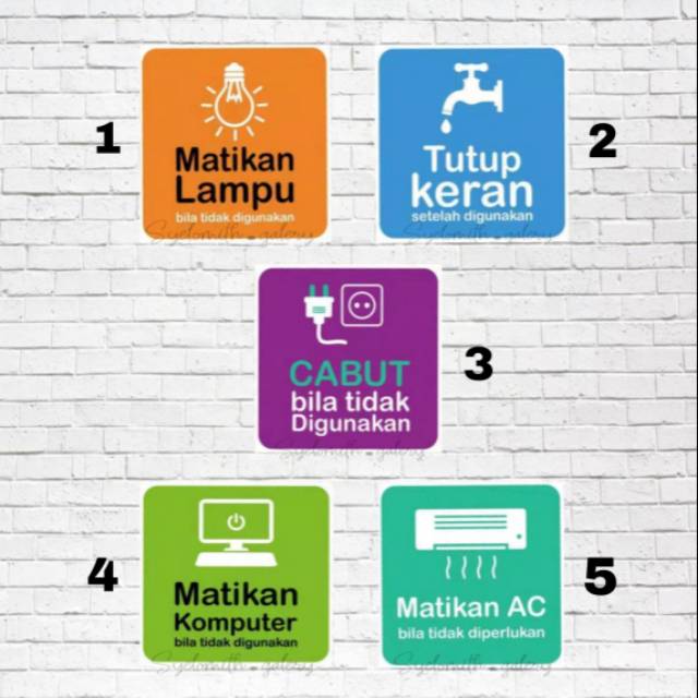 Jual STICKER WATERPROOF HEMAT ENERGY - STIKER MATIKAN LAMPU - STIKER ...