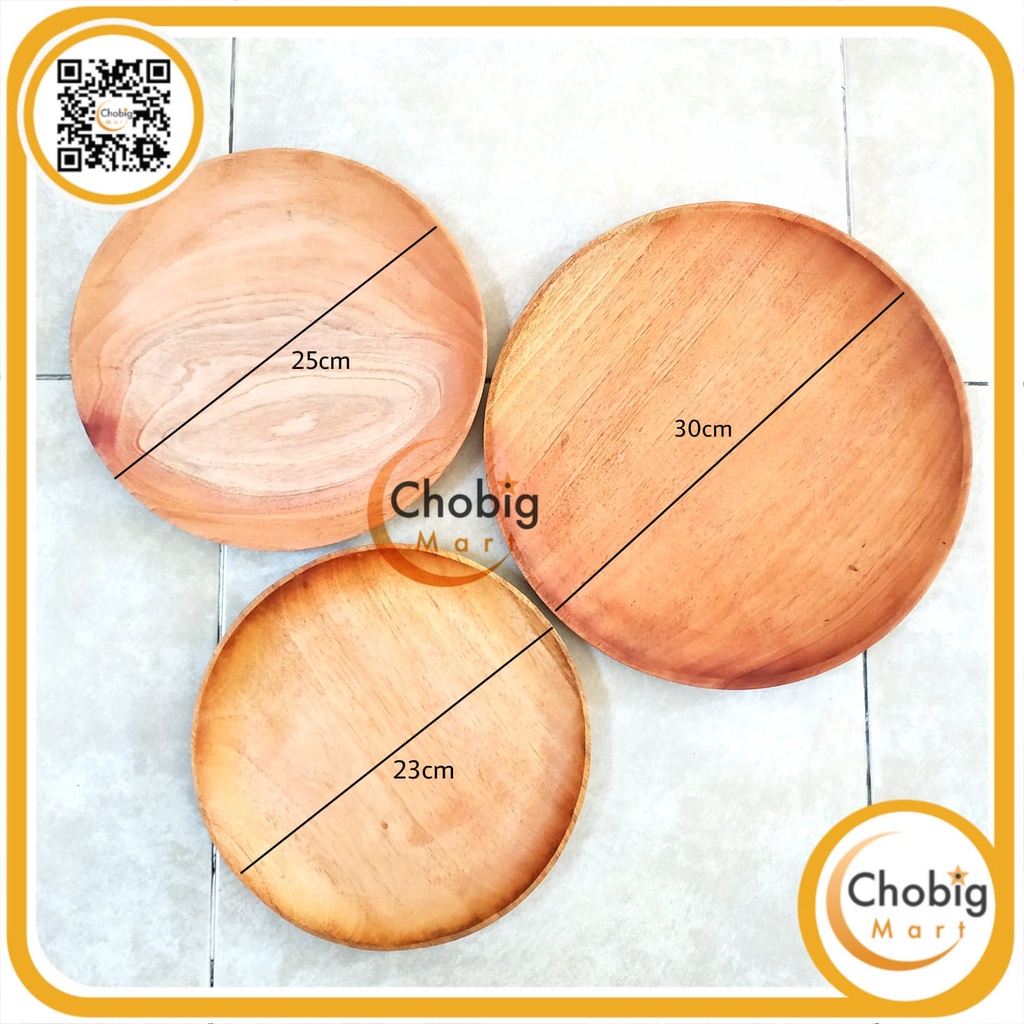 Jual Piring Makan Kayu Mahoni / Piring Liuk Besar / Wooden Plate ...