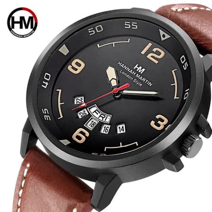 Jual TERKINI JAM TANGAN PRIA MERK HANNAH MARTIN JM41 BARANG IMPOR BAHAN ...