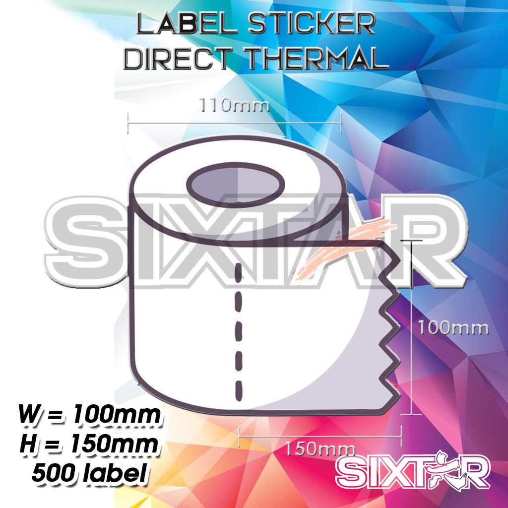 Jual Kertas Thermal Label Sticker 100x150x500 100x150 10x15 A6 1Line ...