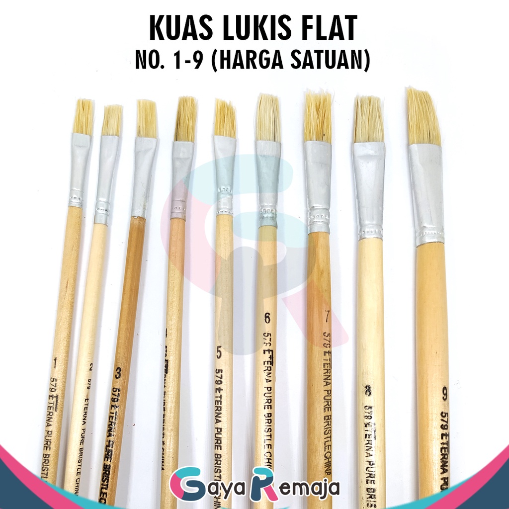 Jual Kuas Lukis Eterna No. 1-9 | Kuas Lukis Flat Satuan Murah | kuas ...