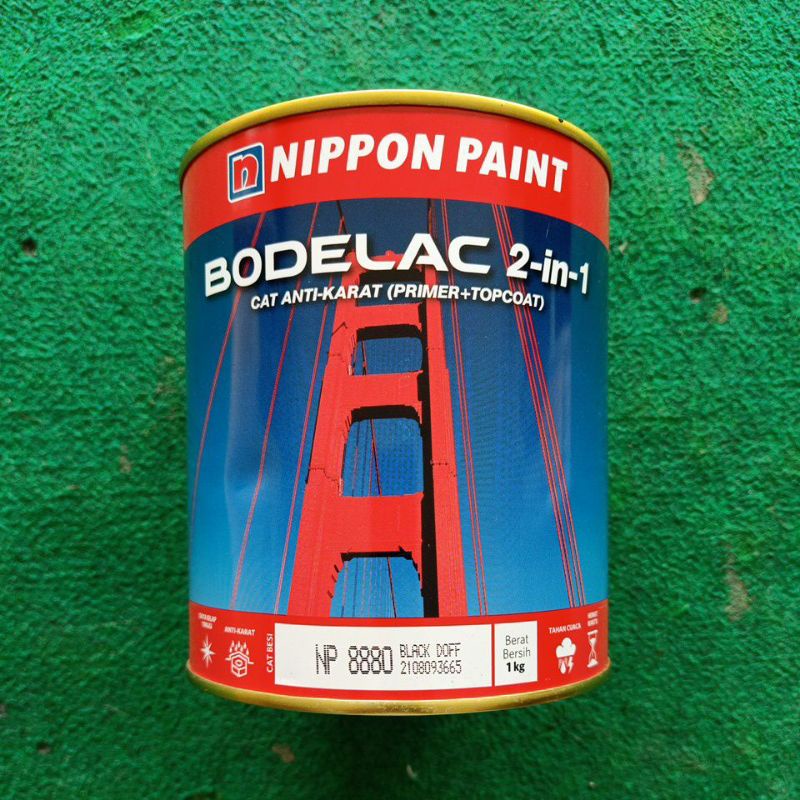 Jual Cat Besi Bodelac warna NP 8880 Black Doff ( Hitam Doff ) Anti ...