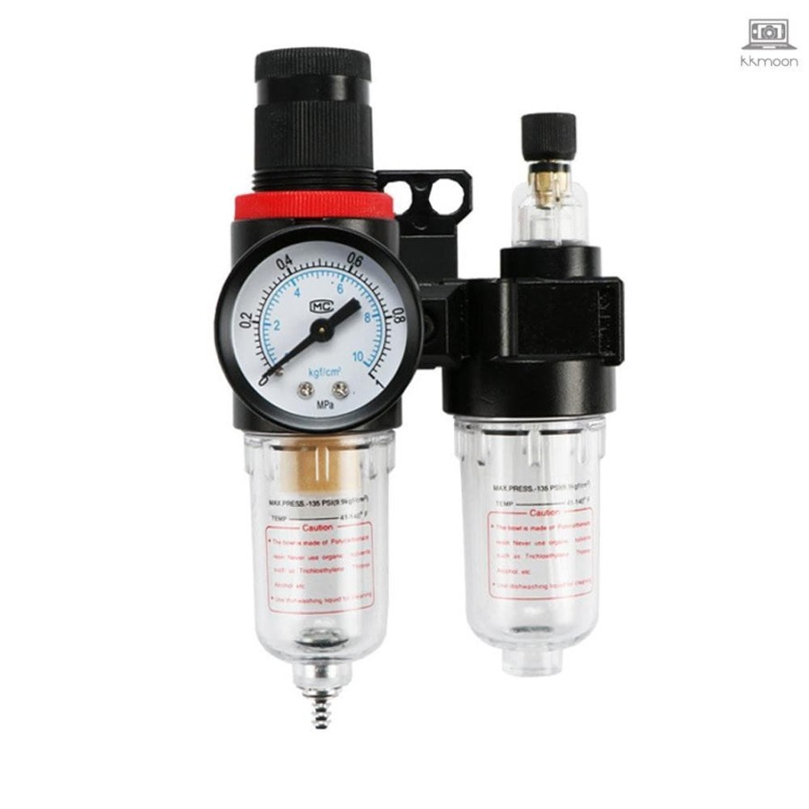 Jual air filter regulator kompresor 1/4" double tabung water trap + oil ...