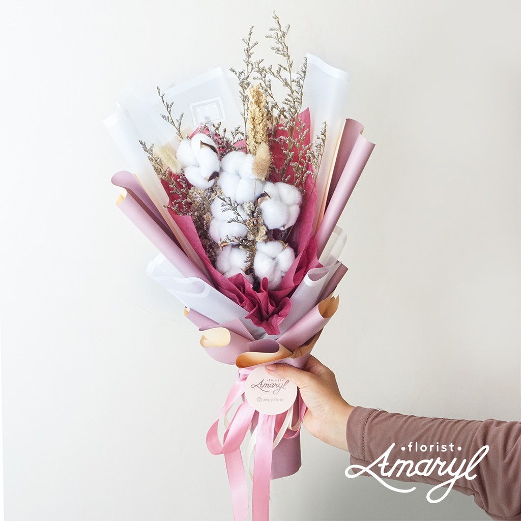 Jual Cotton Flower Bouquet | Buket Bunga Kapas | Shopee Indonesia