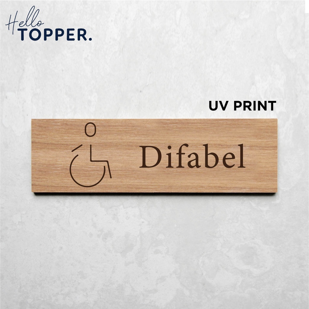 Jual Difabel Toilet Sign Board UV Print Kayu - Kyoto Style Signage ...