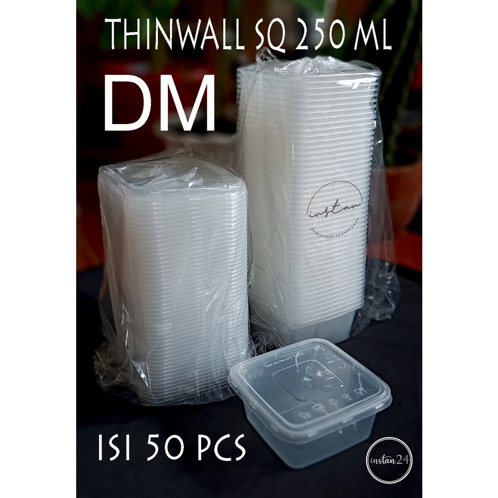 Jual Thinwall DM / Plastik Food Container Square 250 ml isi 50 pcs ...
