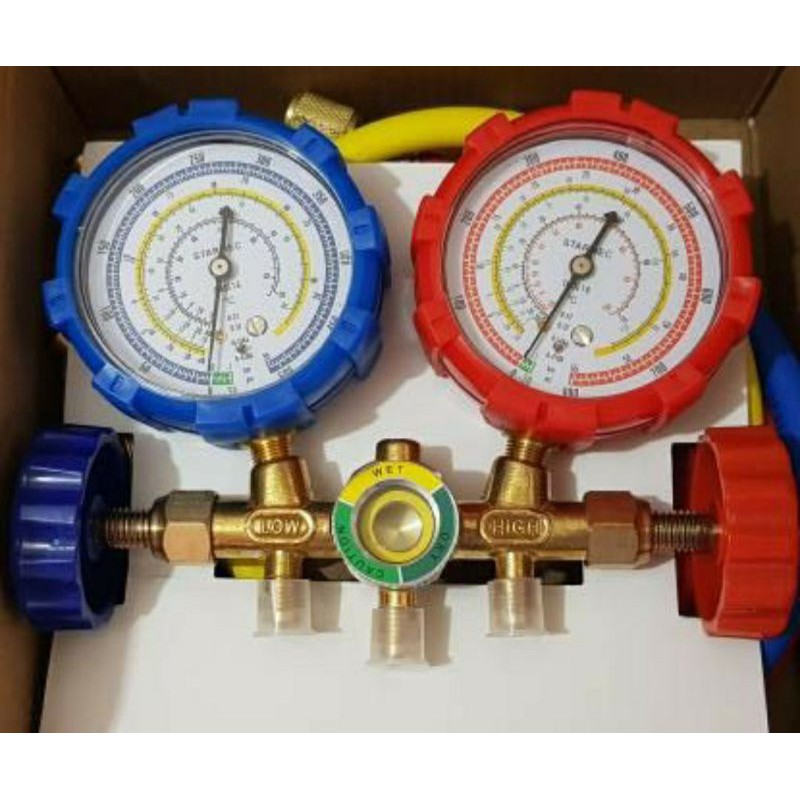 Jual Manifold gauge double MFD-536 Multi R22 R134 R404 500psi + selang manifold 3pcs | Shopee ...