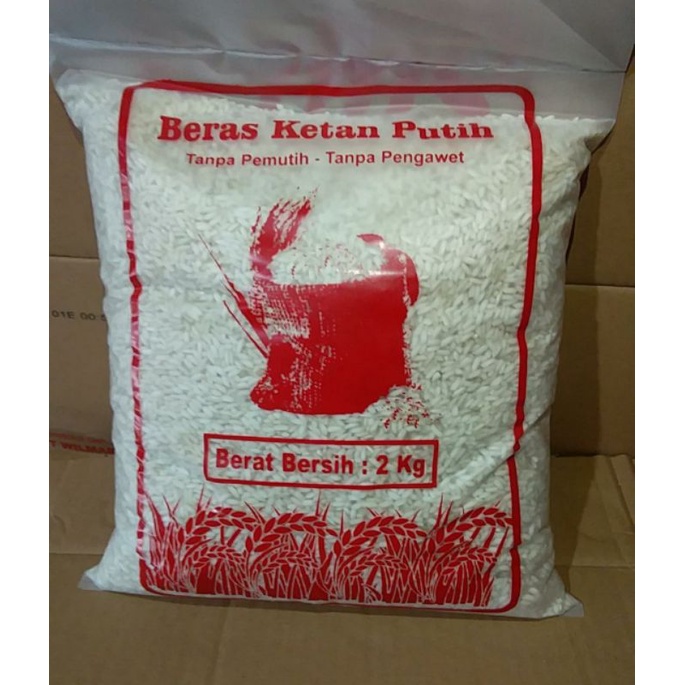 Jual Beras Ketan Putih 2 Kg / Beras Ketan Pulut 2 Kg / Beras Ketan ...