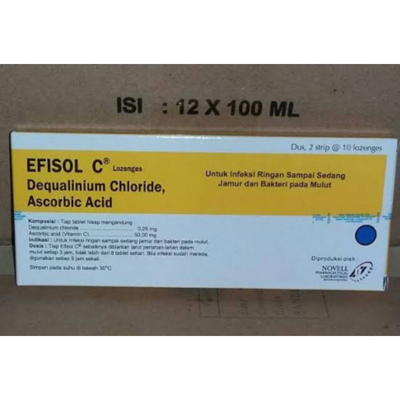 Jual Efisol C Tablet isi 10 Tablet Hisap-Obat sariawan, Infeksi ...