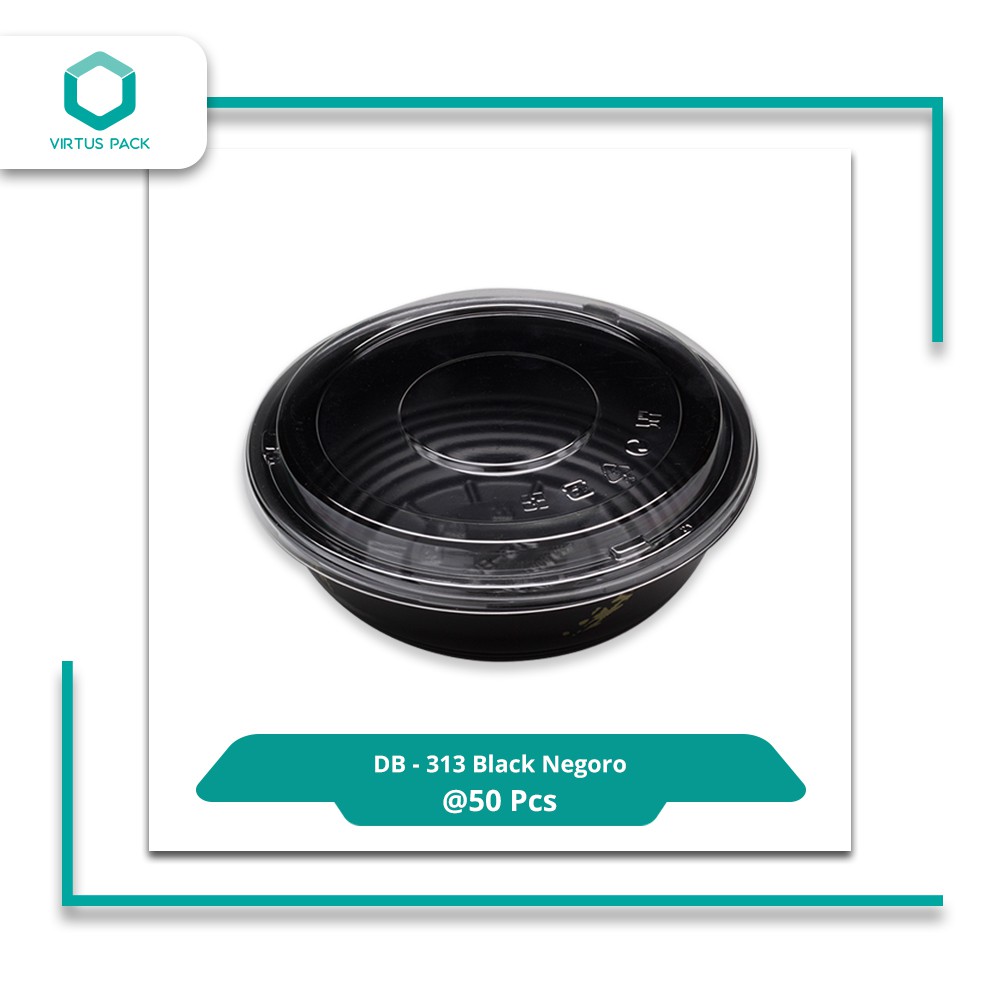 Jual Virtuspack / Donburi Bowl / Mangkok Plastik/ DB-313 Black Negoro/50pcs | Shopee Indonesia