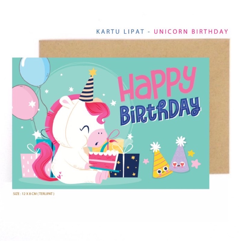 Jual KARTU UCAPAN PREMIUM LIPAT ULANG TAHUN ANAK BLANK CARD KARTU ...