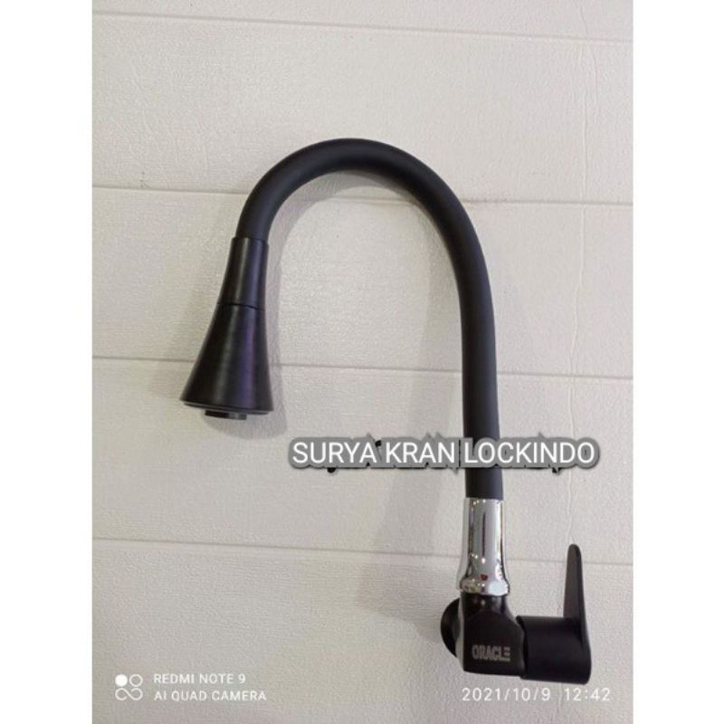 Jual Kran Sink / Kran Angsa / Kran Cuci Piring Flexibel Stainless Hitam ...