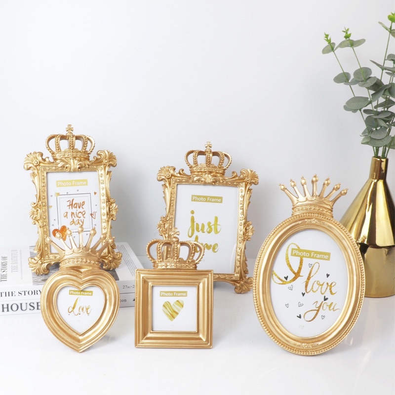 Jual Crown Gold Frame bingkai foto mahkota emas luxury aesthetic cantik ...
