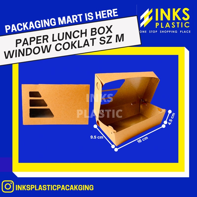 Jual PAPER LUNCH BOX KRAFT WINDOW JENDELA COKLAT SIZE M (10 PCS ...
