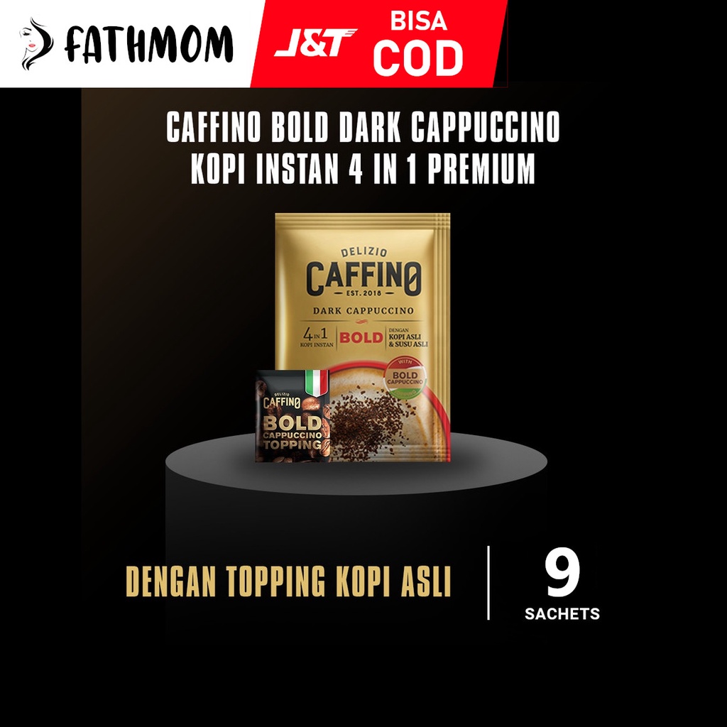 Jual CAFFINO Kopi Instant 4 in 1 Bold DARK CAPPUCCINO 225gr [25 gr x 6 ...