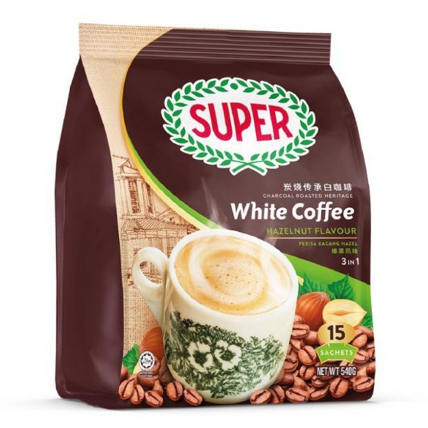 Jual SUPER Charcoal Roasted White Coffee Hazelnut Flavour - 1 Sachet ...