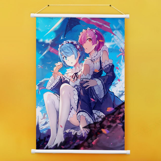 Jual Re:Zero Anime Ram & Rem Wall Scroll Poster | Shopee Indonesia