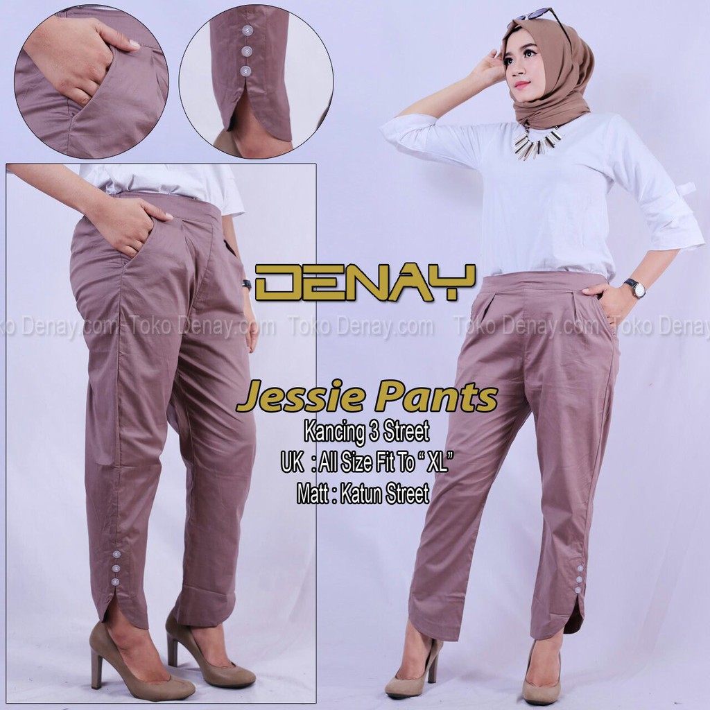 Jual denay Bayar Ditempat promo JESSIE PANTS KANCING 3 STRET Celana ...