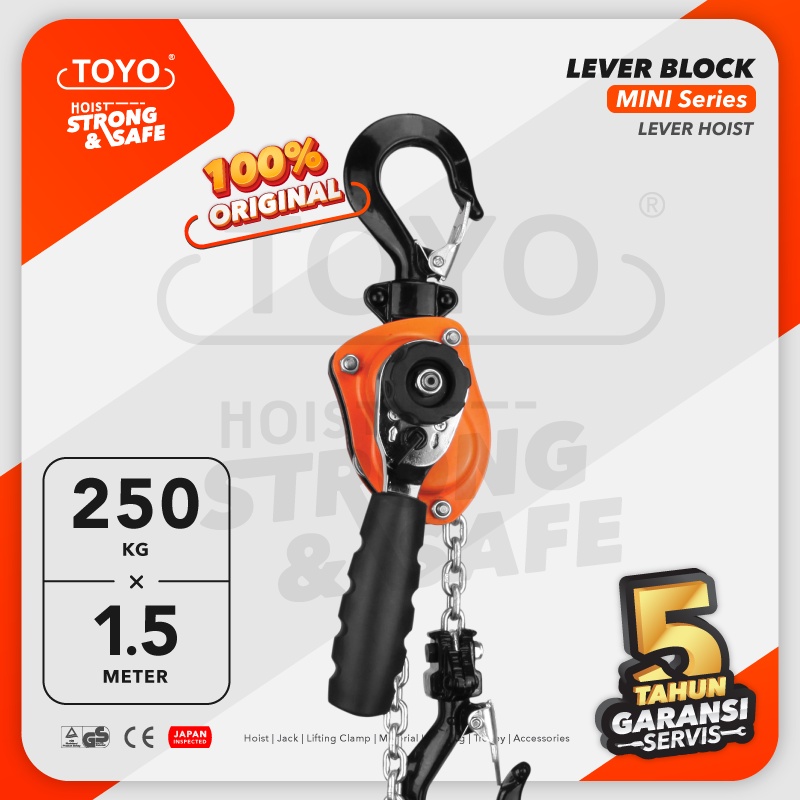 Jual TOYO Mini Lever Block / Lever Hoist 250 Kg x 1.5 Meter | Shopee ...