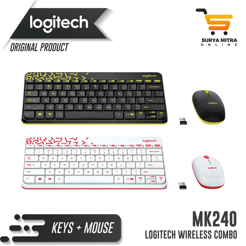 Jual Keyboard Mouse Wireless Logitech MK240 / MK 240 | Shopee Indonesia