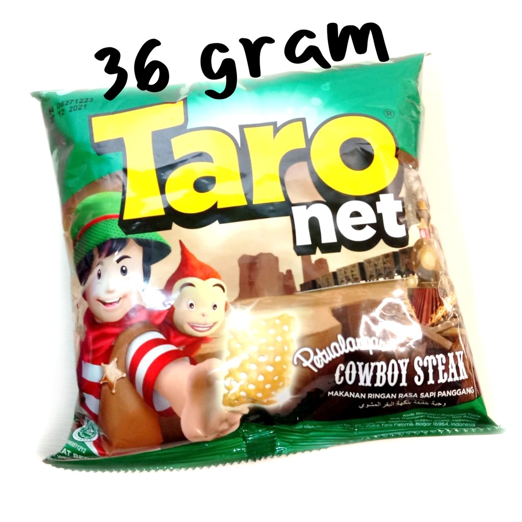 Jual MAKANAN RINGAN snack taro 36gr petualangan cowboy steak TARONET ...