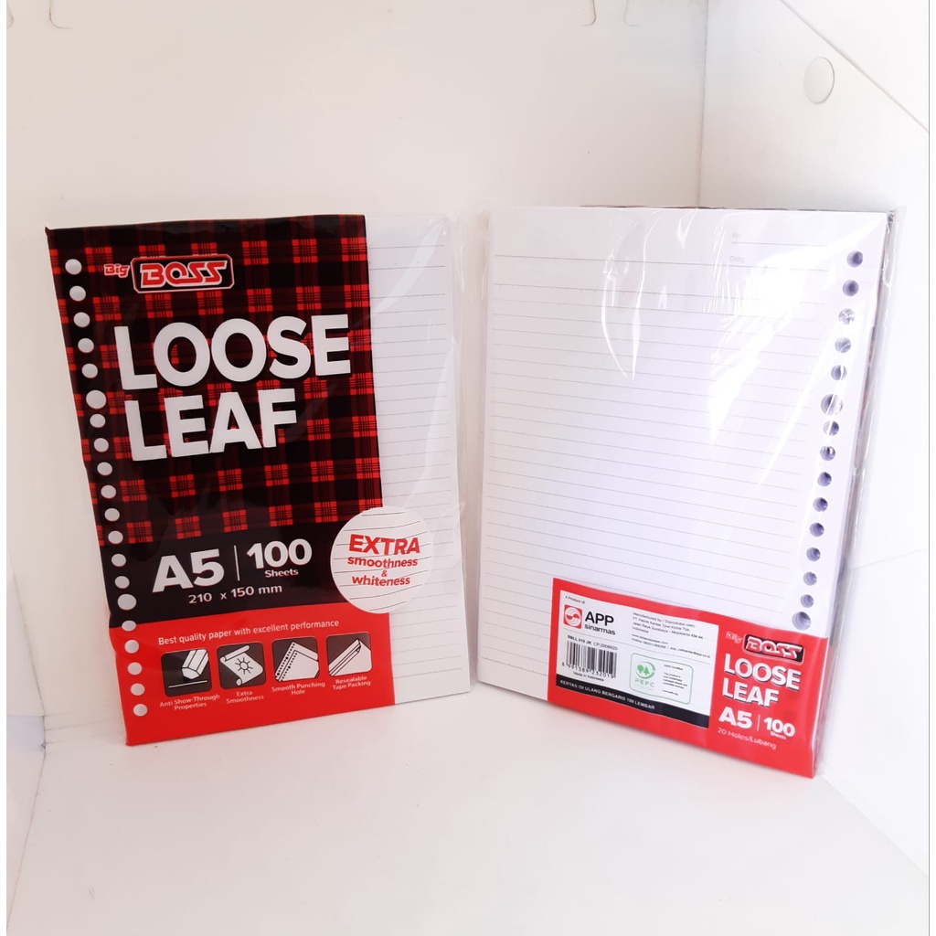 Jual Loose Leaf Garis Boss A5-100 / Refill Binder / Kertas Binder | Shopee Indonesia