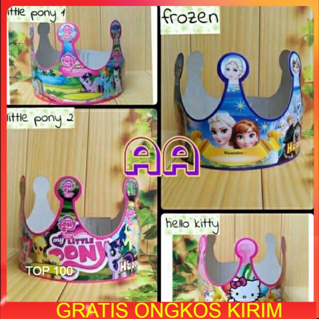 Jual Topi Ulang Tahun MAHKOTA KARAKTER Cars Thomas Boboboy Doraemon ...