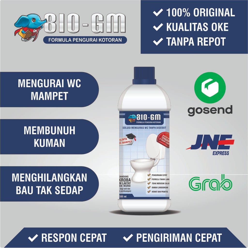 Jual KURAS WC TANPA SEDOT-BIO GM, PENGURAI TINJA BEBAS KUMAN DAN BAU ...