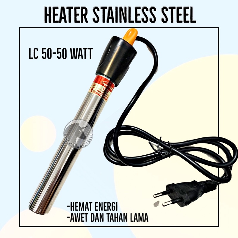 Jual HEATER STAINLESS STEEL ORIGINAL PEMANAS PENGHANGAT AIR AQUARIUM 25 ...